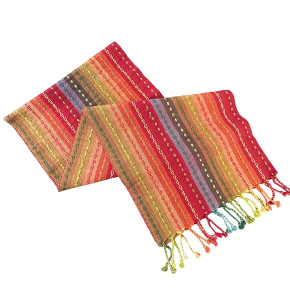 Pier 1 | Kitchen | Pier Woven Stripped Colorful Fiesta Fringe 74 X 14 ...